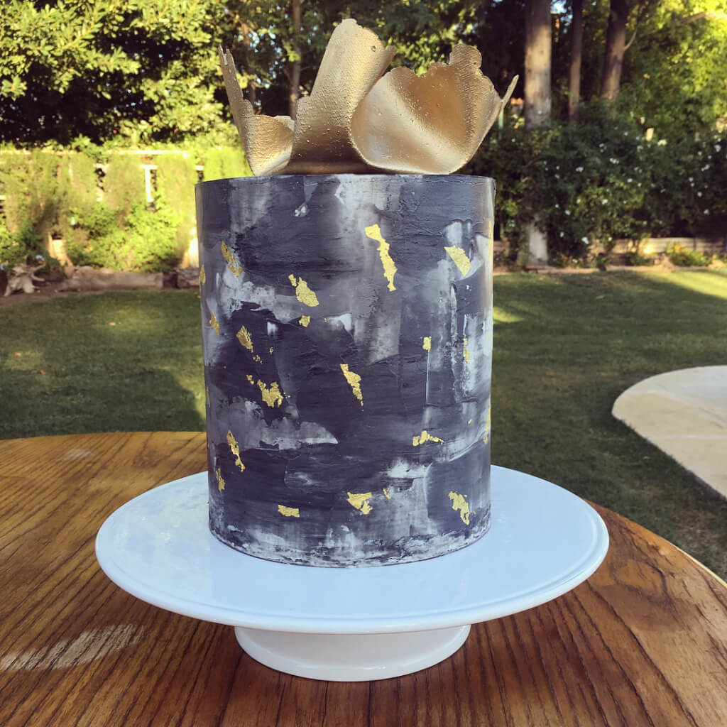 Torta buttercream en tonos grises | Valcakes Reposteria